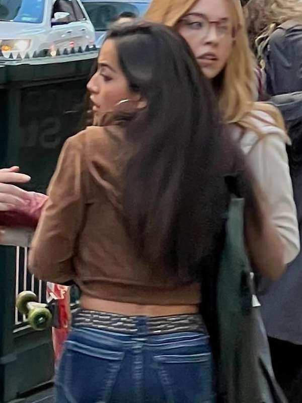 Madame Web 2024 Isabela Merced Brown Cropped Jacket