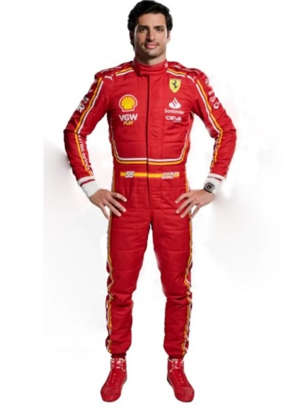 Scuderia Red Race Suit | Ferrari Carlos Sainz Jr. 2024 Race Suit