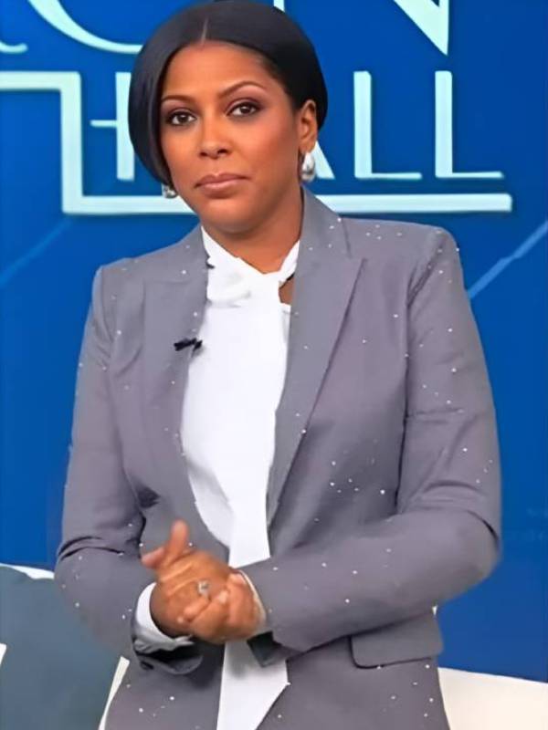 Tamron Hall Show Gray Embellished Blazer - Hollywood Leather Jackets
